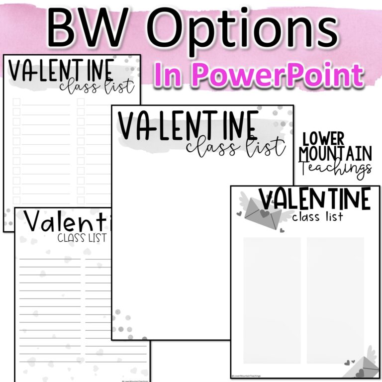 Valentines Day Class list Editable PowerPoint for Classroom Party ...