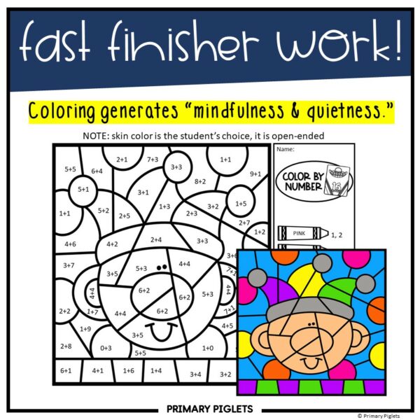 Mardi Gras Color by Number Addition | Made By Teachers