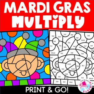Mardi Gras Color by Number Multiplication | Made By Teachers