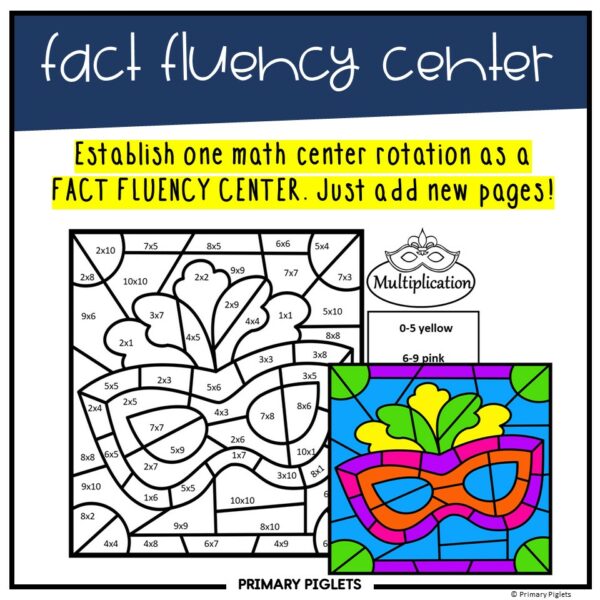 Mardi Gras Color by Number Multiplication | Made By Teachers