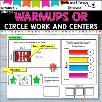 SUB PACK/PLANS NO PREP -Literacy, Number -Grades 5-6 Set 1 | Made By ...