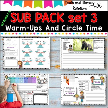 SUB PACK/PLANS NO PREP -Literacy, Number -Grades 3-4 SET 3 | Made By ...