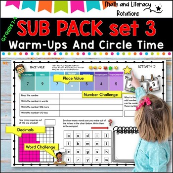 SUB PACK/PLANS NO PREP -Literacy, Number -Grades 3-4 SET 3 | Made By ...