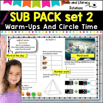 Emergency SUB PACK/PLANS NO PREP -Literacy and Number -Grades 1-2 SET 2 ...