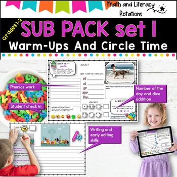 Emergency SUB PACK/PLANS- NO PREP -Literacy and Number -Grades 1-2 SET ...