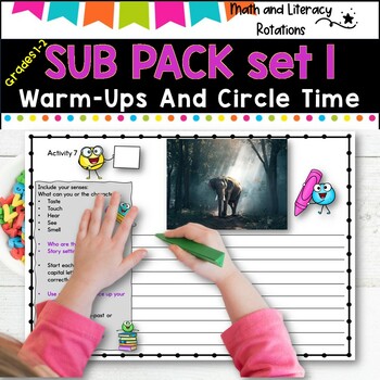 Emergency SUB PACK/PLANS- NO PREP -Literacy and Number -Grades 1-2 SET ...