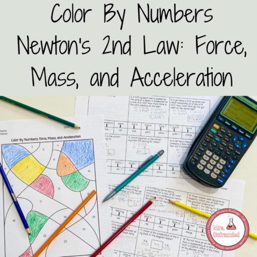 Color By Numbers: Newton's 2nd law- force, mass, and acceleration ...