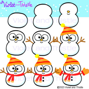 Snowman Clipart Build a Snowmen Clip Art Sequential Steps Top Hat ...