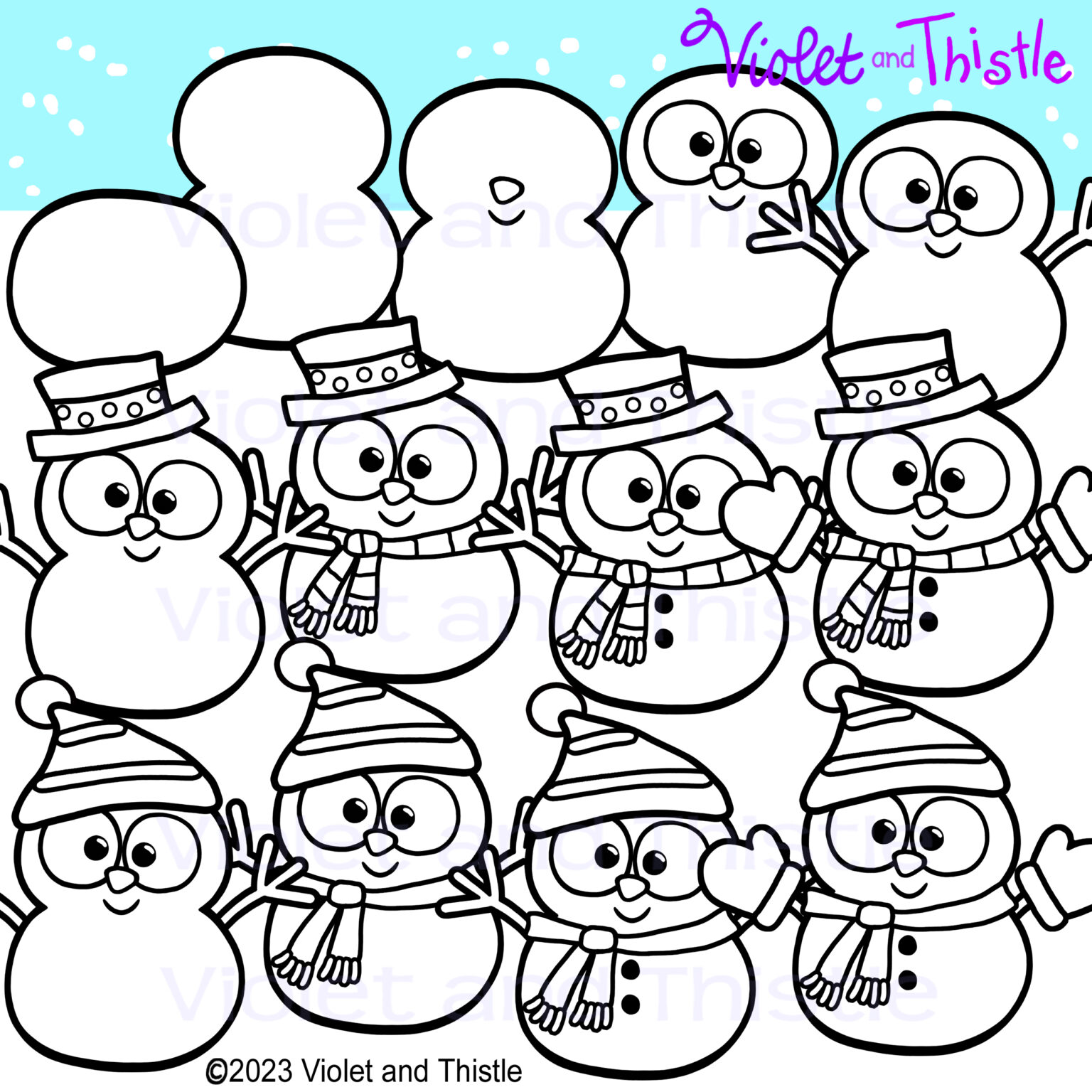 Snowman Clipart Build a Snowmen Clip Art Sequential Steps Top Hat ...