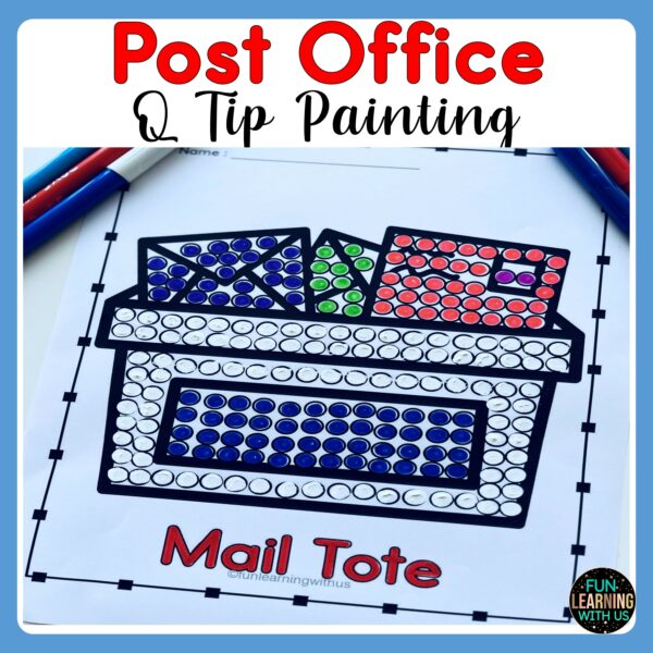Post Office Q-Tip Painting | Community Helpers Fine Motor Activity ...
