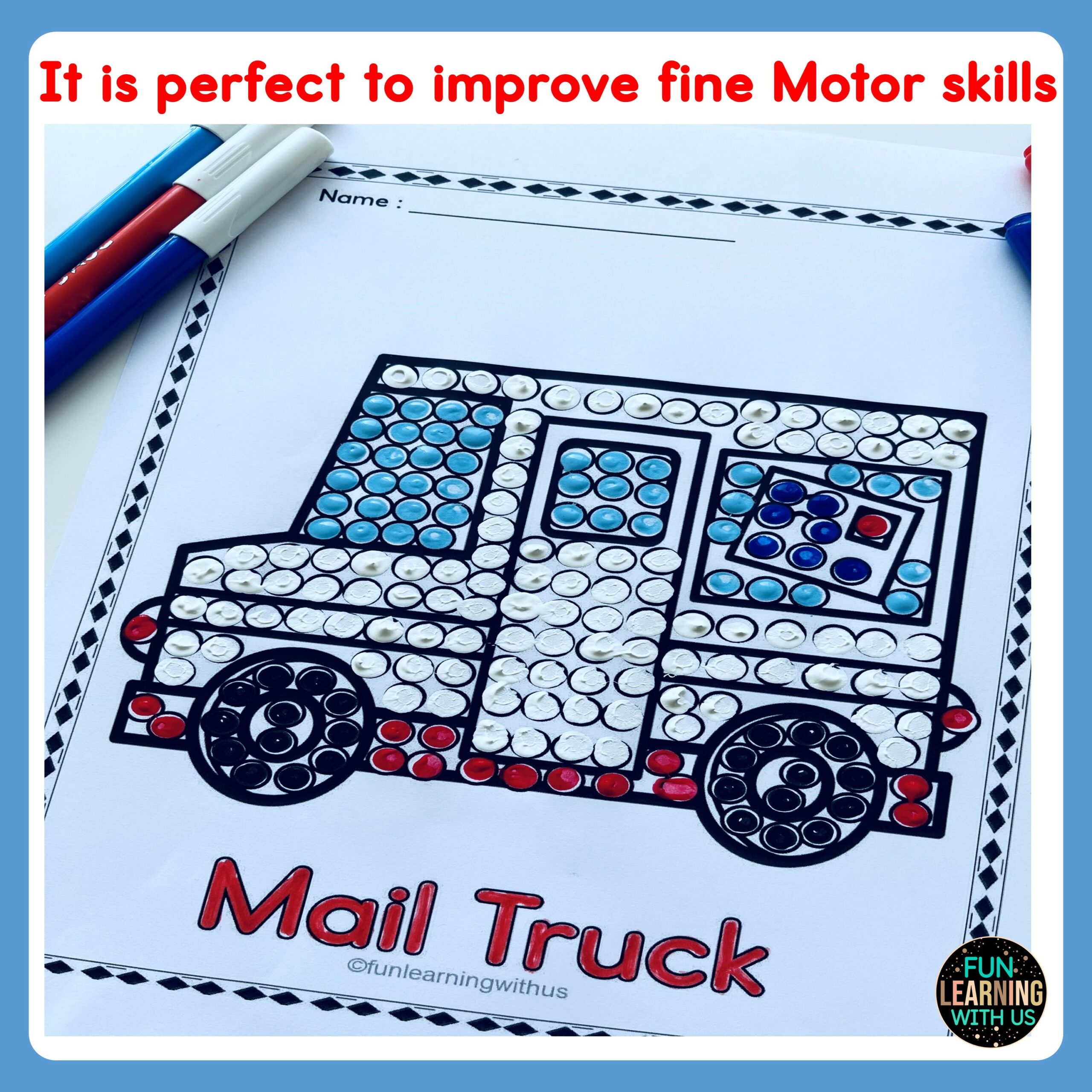 Post Office Q-Tip Painting | Community Helpers Fine Motor Activity ...