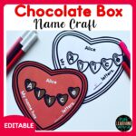 Valentines Day Editable Name Craft Bundle | Chocolate Box Kindness Week ...