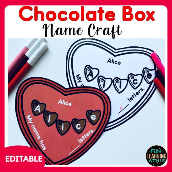 Chocolate Box Name Crafts | Valentines Day Editable Name Activity ...