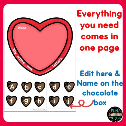 Chocolate Box Name Crafts | Valentines Day Editable Name Activity ...