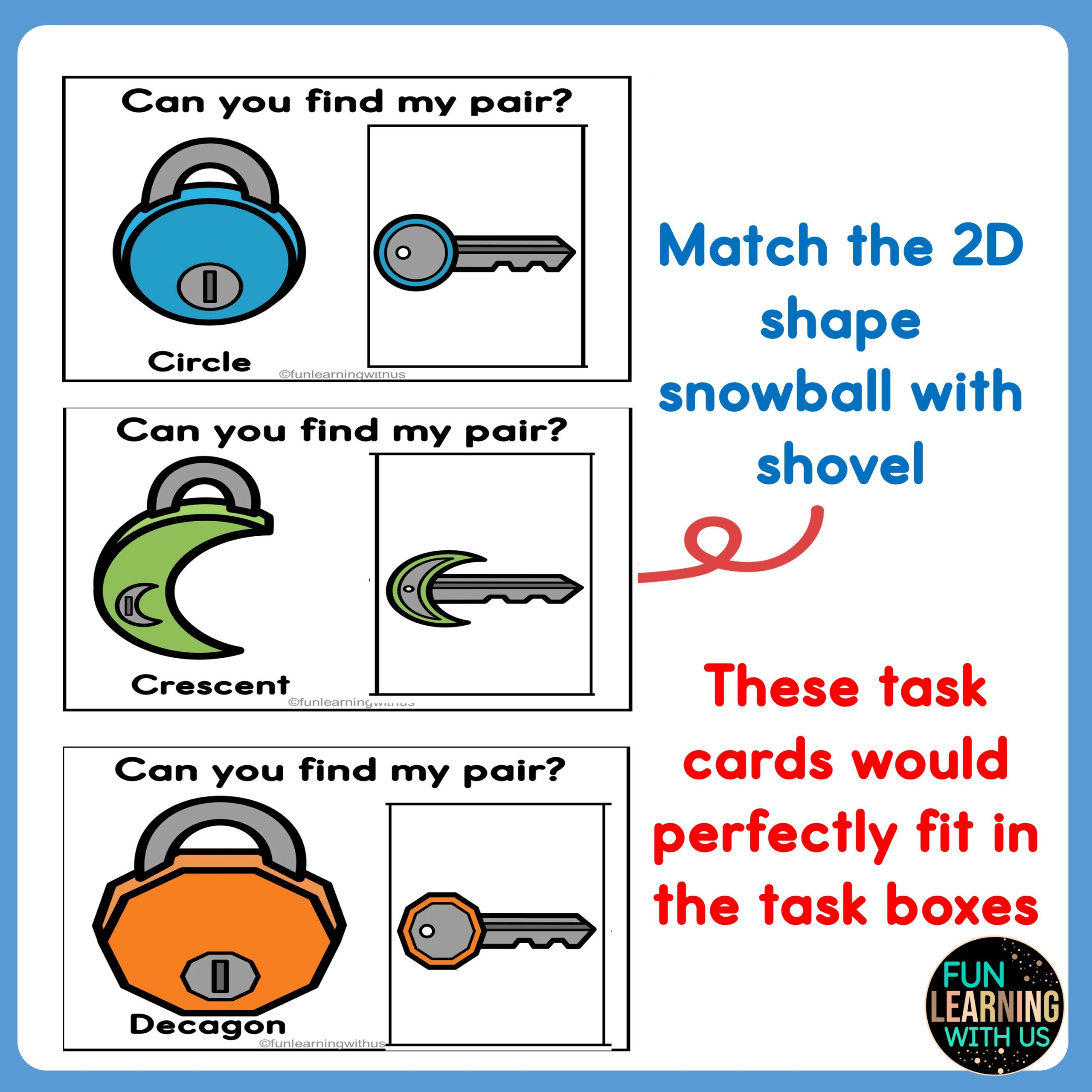 Valentines Day 2D Shapes Activity | Lock & key Shape Puzzles & Task ...