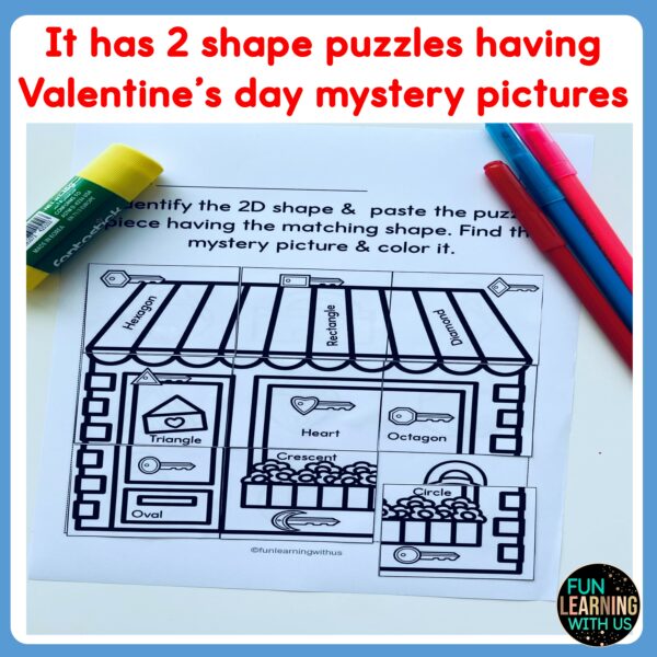 Valentines Day 2D Shapes Activity | Lock & key Shape Puzzles & Task ...