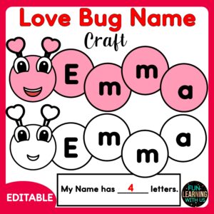 Love Bug Name Crafts | Valentines Day Editable Name Activity | Made By ...