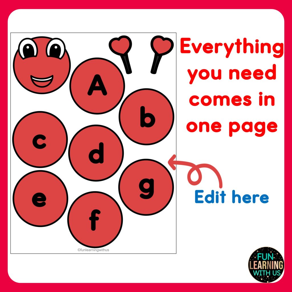 Love Bug Name Crafts | Valentines Day Editable Name Activity | Made By ...