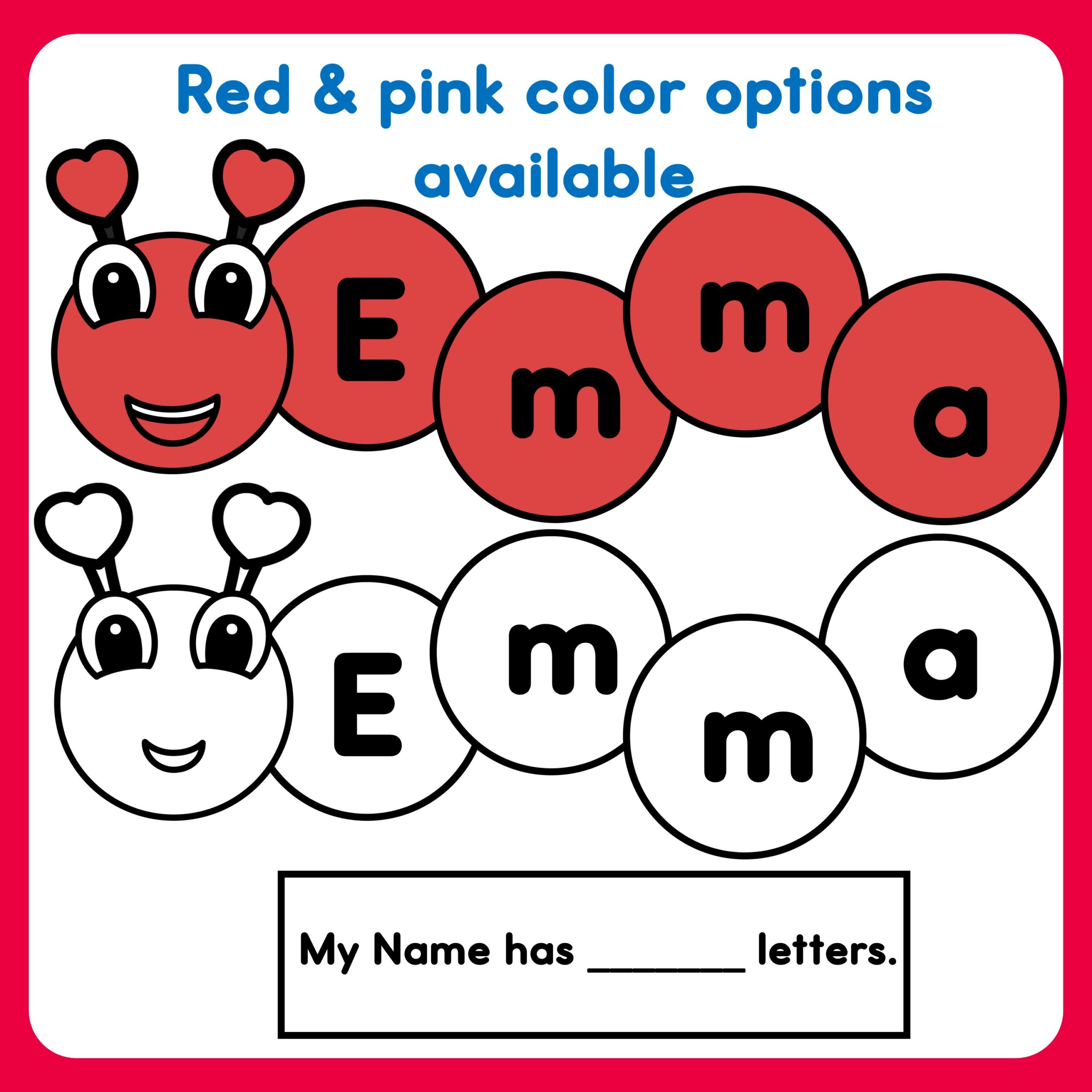 Love Bug Name Crafts | Valentines Day Editable Name Activity | Made By ...