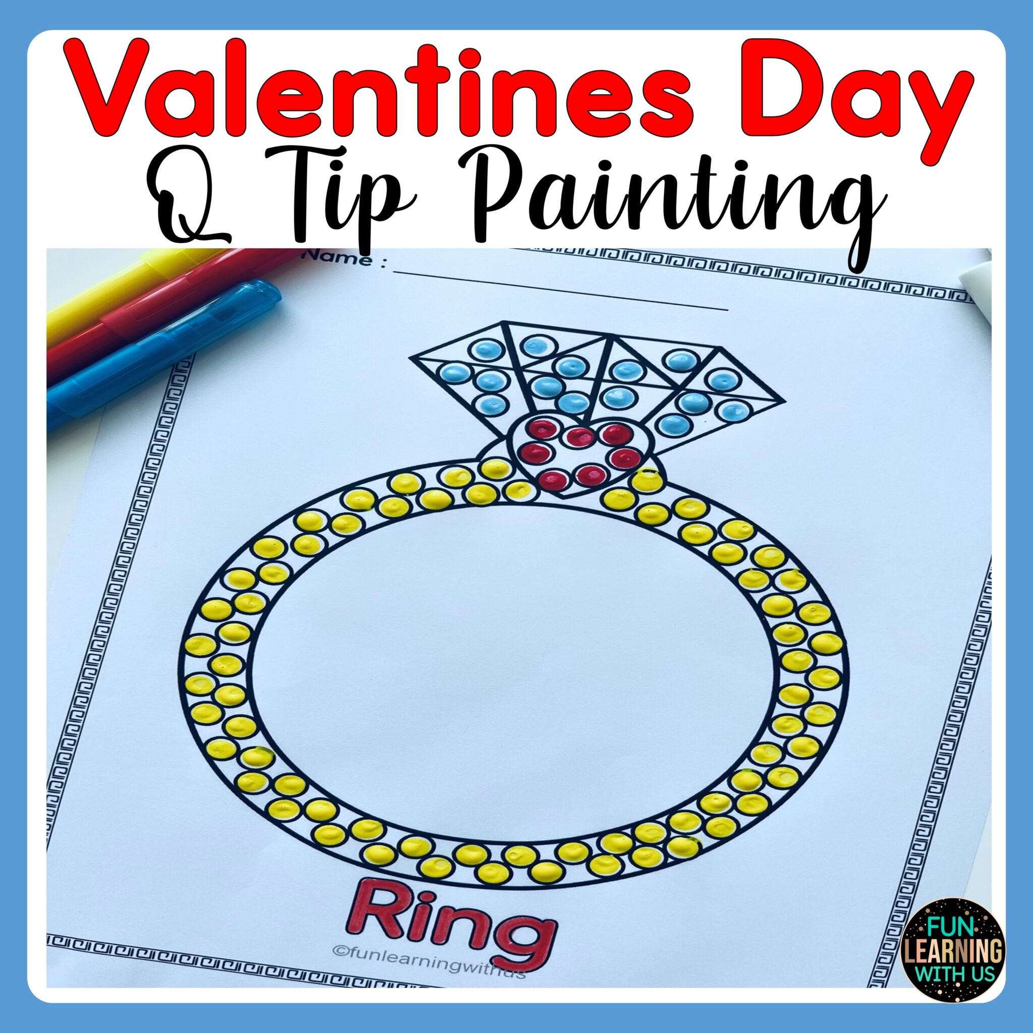 Valentines Day Dot Q Tip Painting | February Fine Motor Activity | Made ...