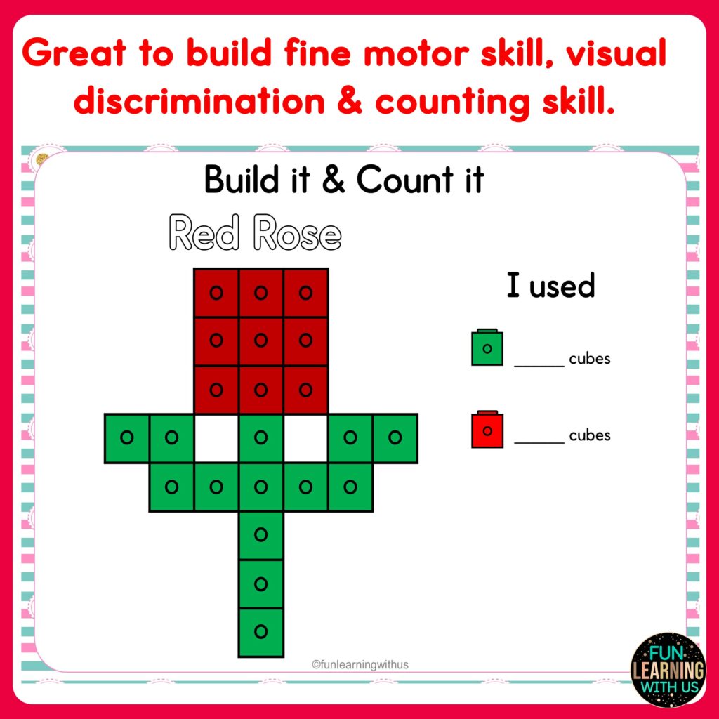 Valentines Day Linking Cubes Mats | Fine motor Skill or STEM Center ...
