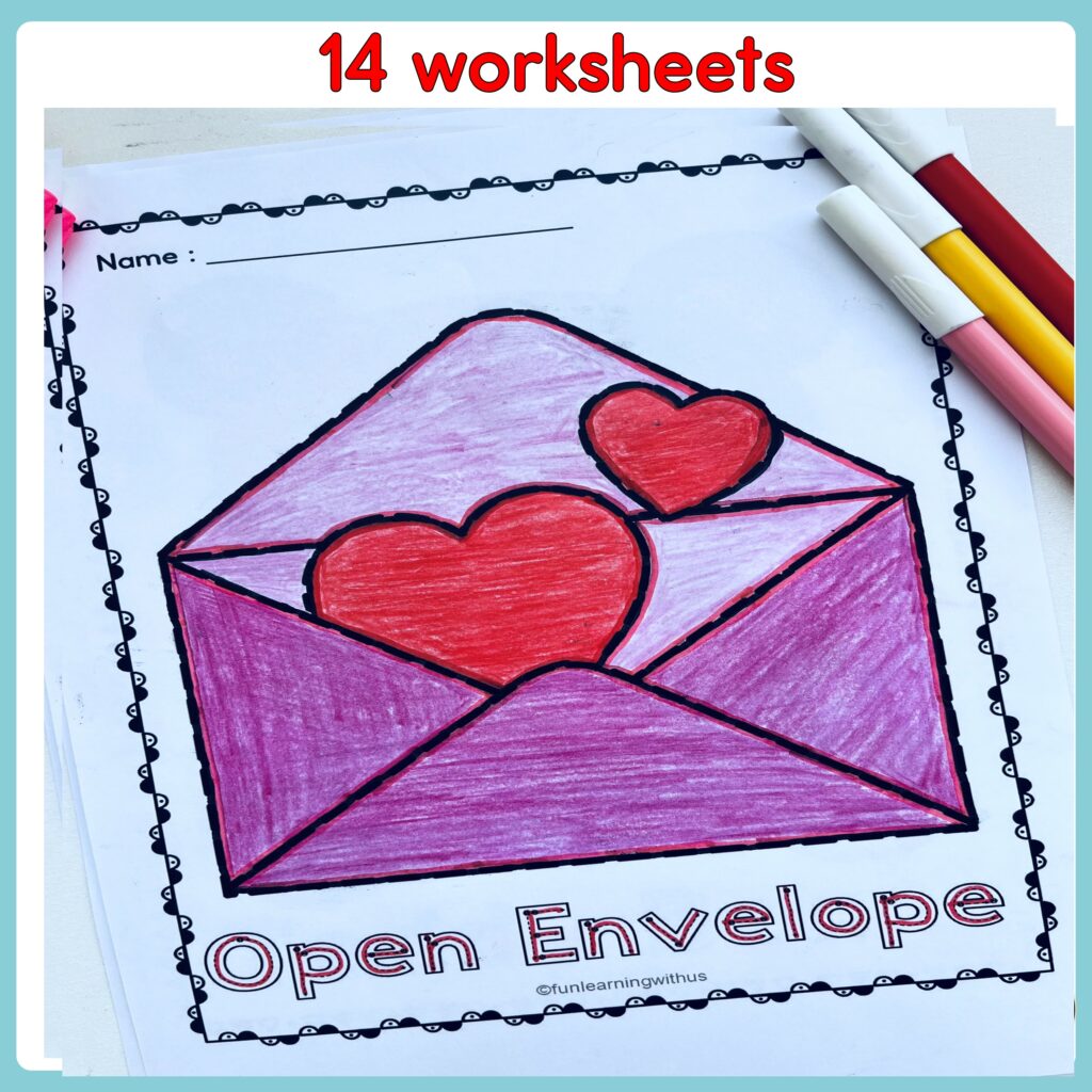 Valentines Day Picture Tracing & Coloring Fine Motor Worksheets | Made ...