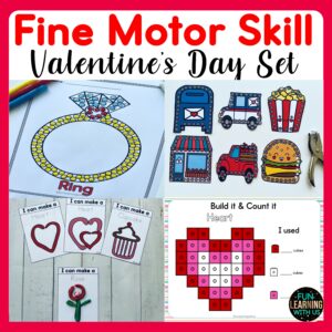 Valentines Day Fine Motor Skill Activity Bundle Tracing Snap Cube Q Tip ...