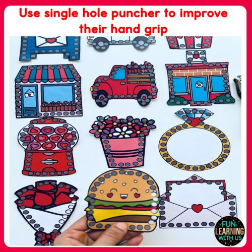 Valentines Day Fine Motor Skill Activity Bundle Tracing Snap Cube Q Tip ...