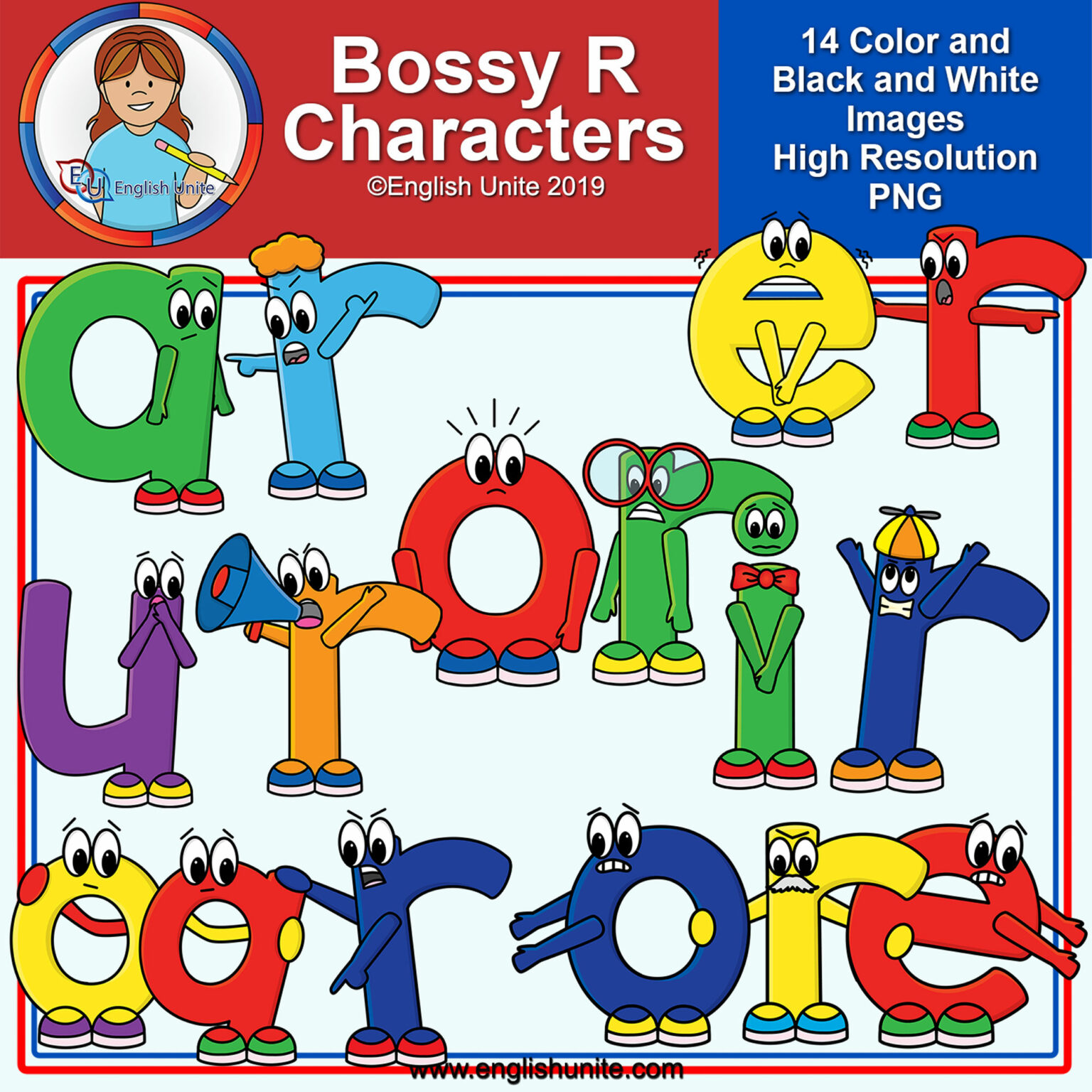Clip Art - Bossy R Characters | Made By Teachers