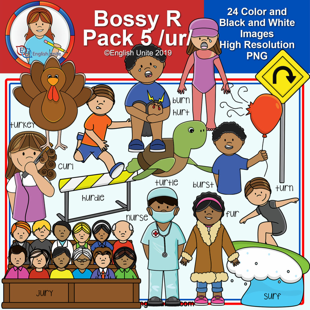 Clip Art - R Controlled Vowels - Bossy R Pack 5 (UR) | Made By Teachers