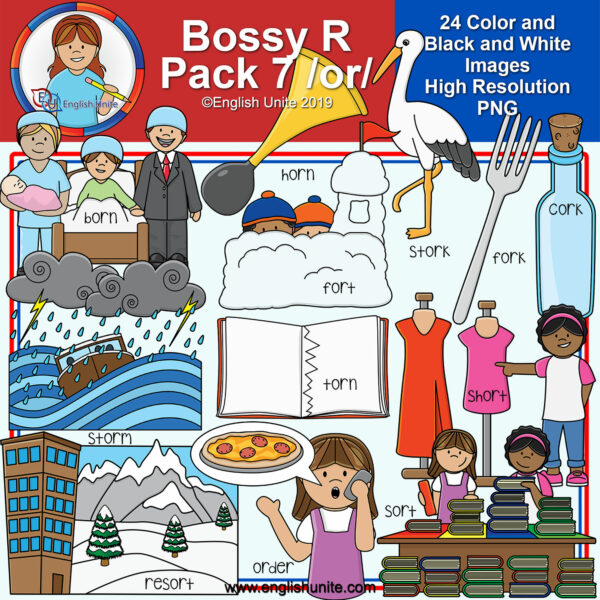 Clip Art - R Controlled Vowels - Bossy R Pack 7 (OR) | Made By Teachers