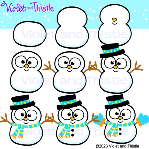 Build a Snowman Clipart Melting Snowman Sequence Clip Art BUNDLE ...