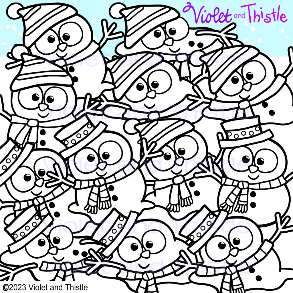 Build a Snowman Clipart Melting Snowman Sequence Clip Art BUNDLE ...