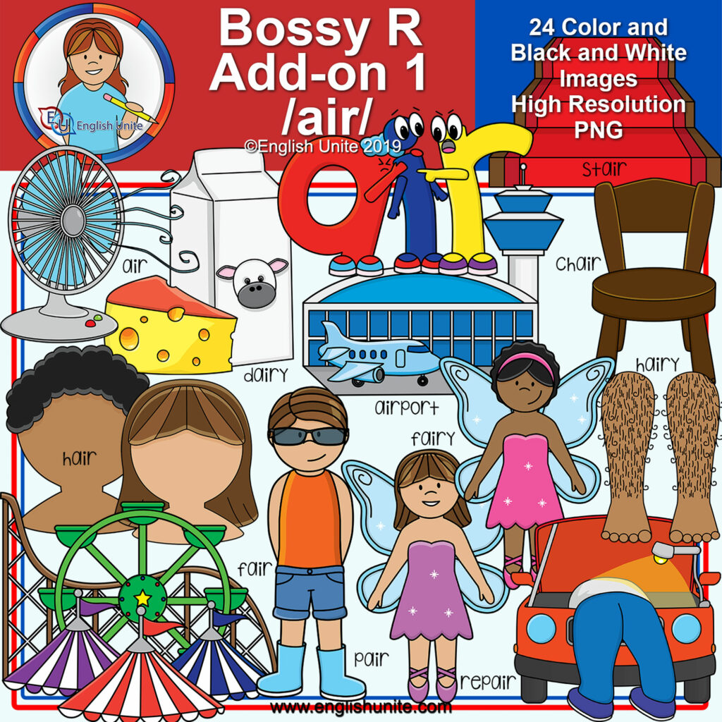 Clip Art - R Controlled Vowels - Bossy R Add-On Pack 1 (AIR) | Made By ...