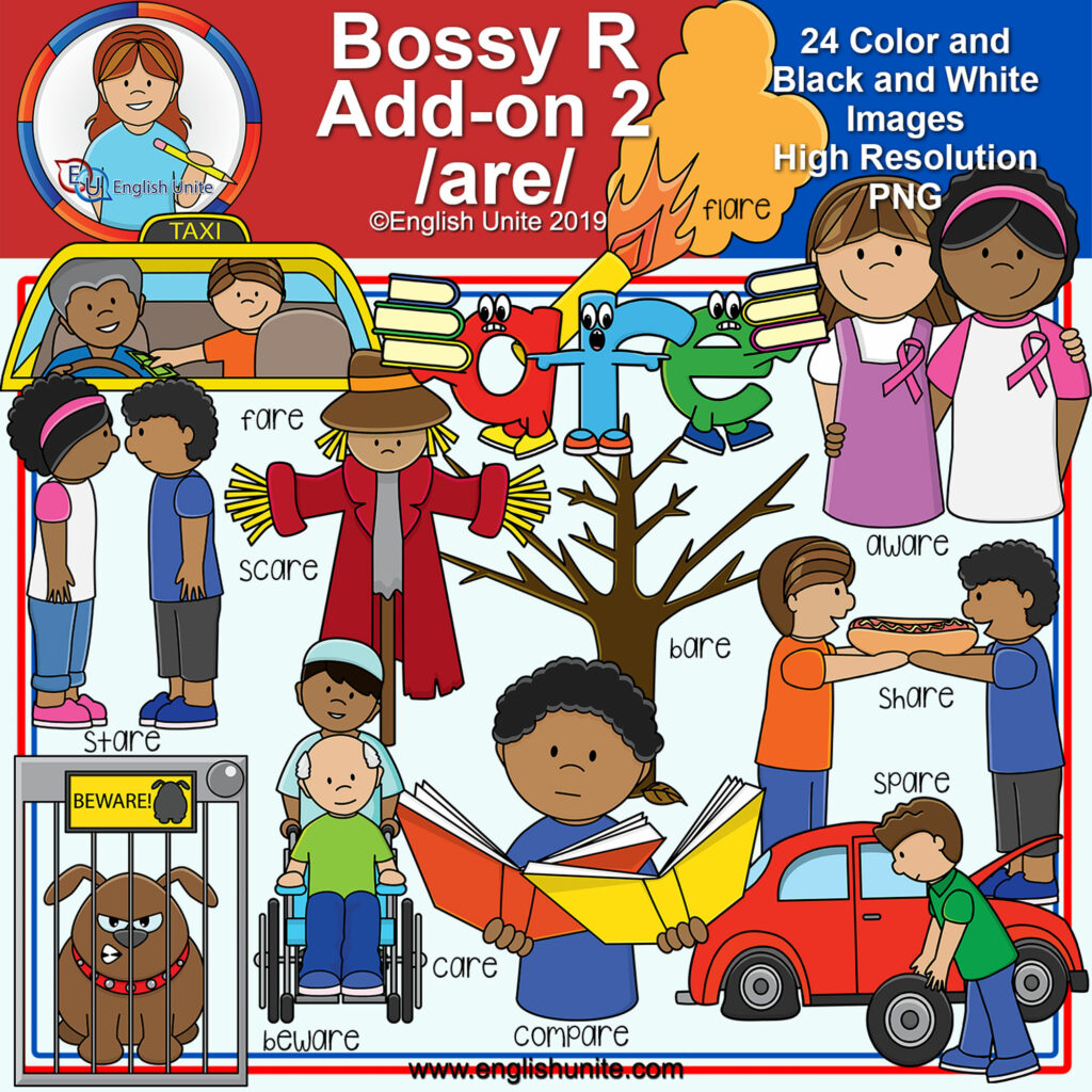 Clip Art - R Controlled Vowels - Bossy R Add-On Pack 2 (ARE) | Made By ...