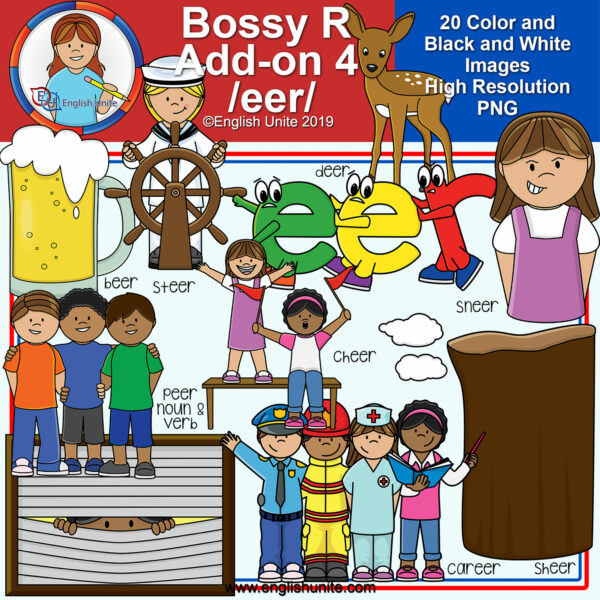 Clip Art - R Controlled Vowels - Bossy R Add-On Pack 4 (EER) | Made By ...