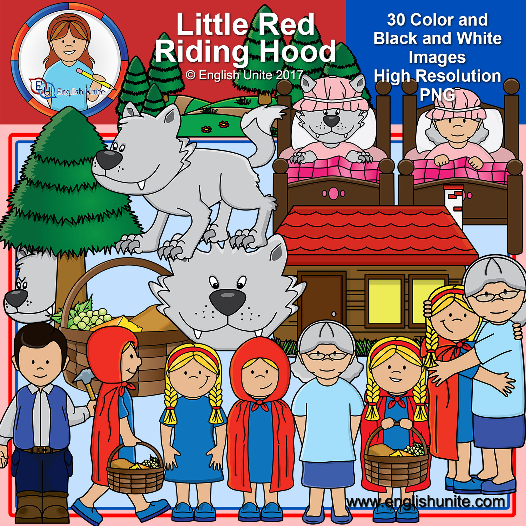 Clip Art - Little Red Riding Hood | Made By Teachers