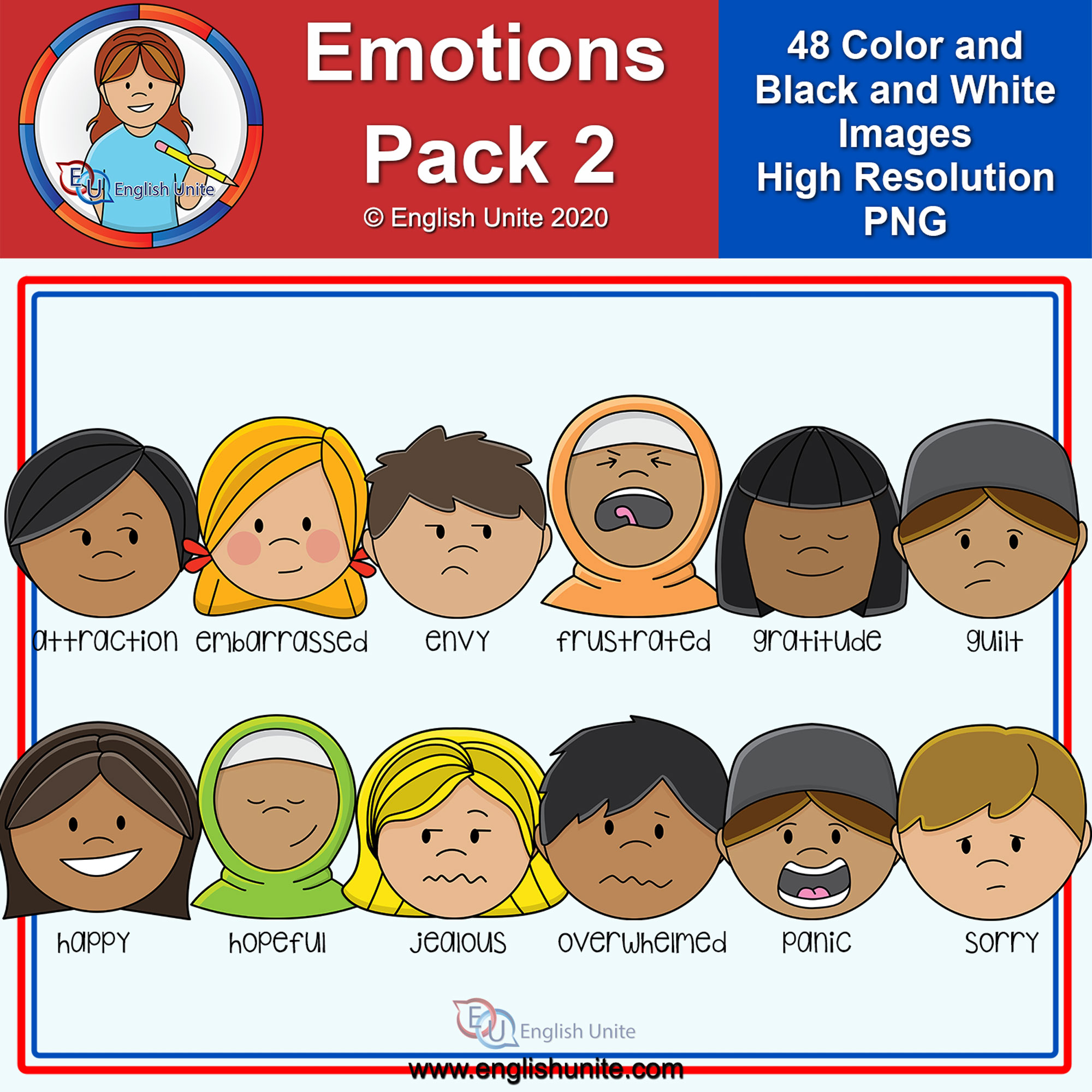 Clip Art - Emotions 2 | Made By Teachers