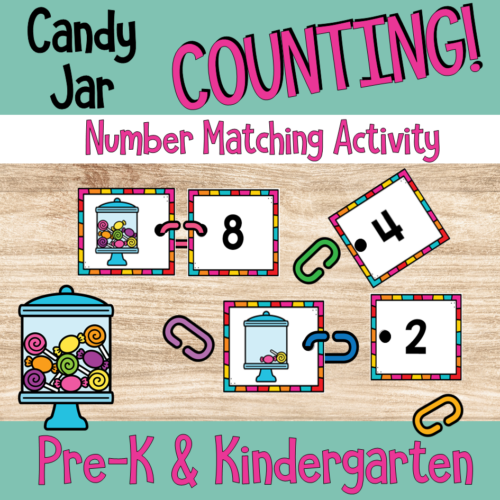 Easy Number Match Counting Links Bundle For Pre-K and Kindergarten ...