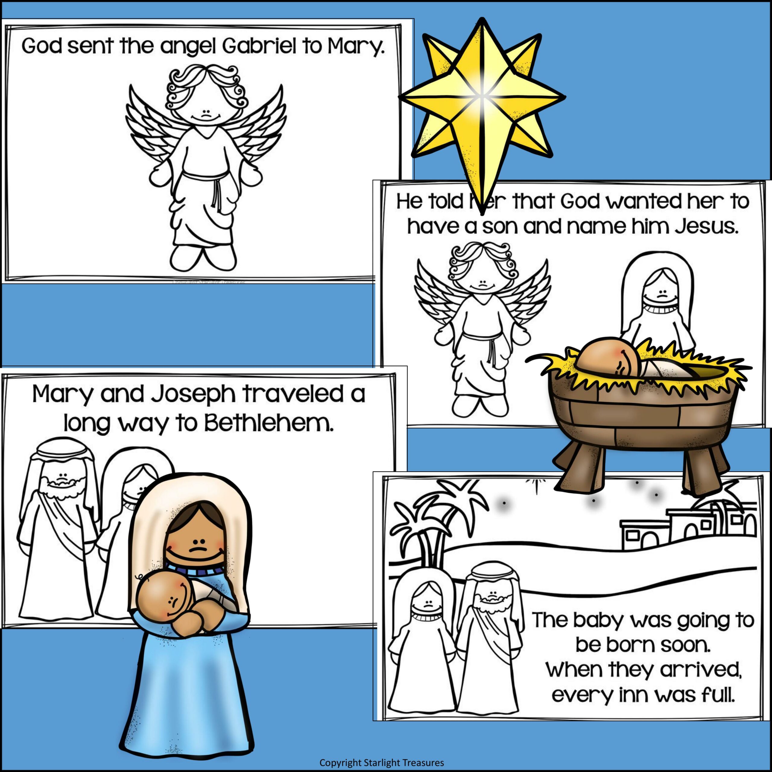The Christmas Story Mini Book for Early Readers - Nativity Story, Birth ...