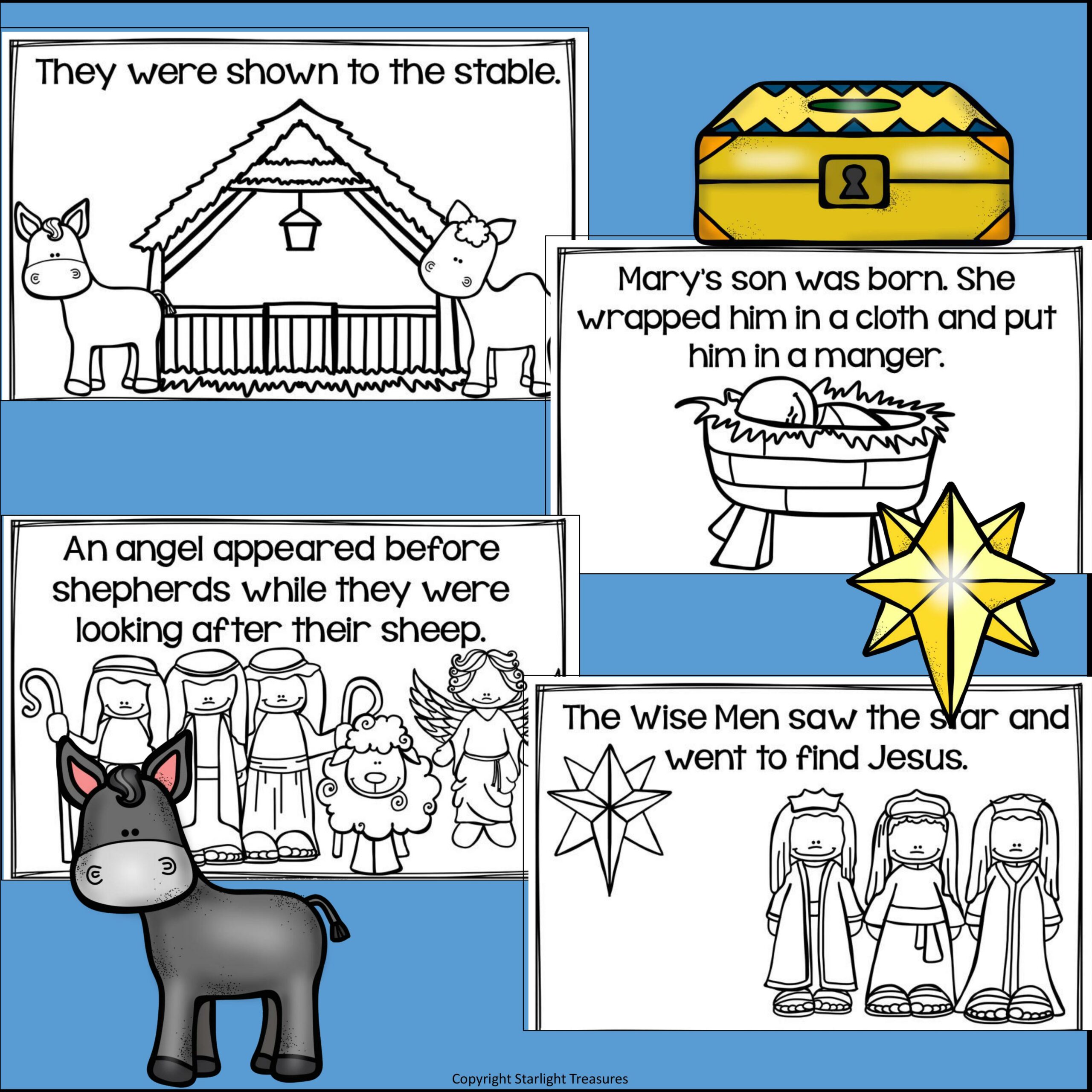The Christmas Story Mini Book for Early Readers - Nativity Story, Birth ...