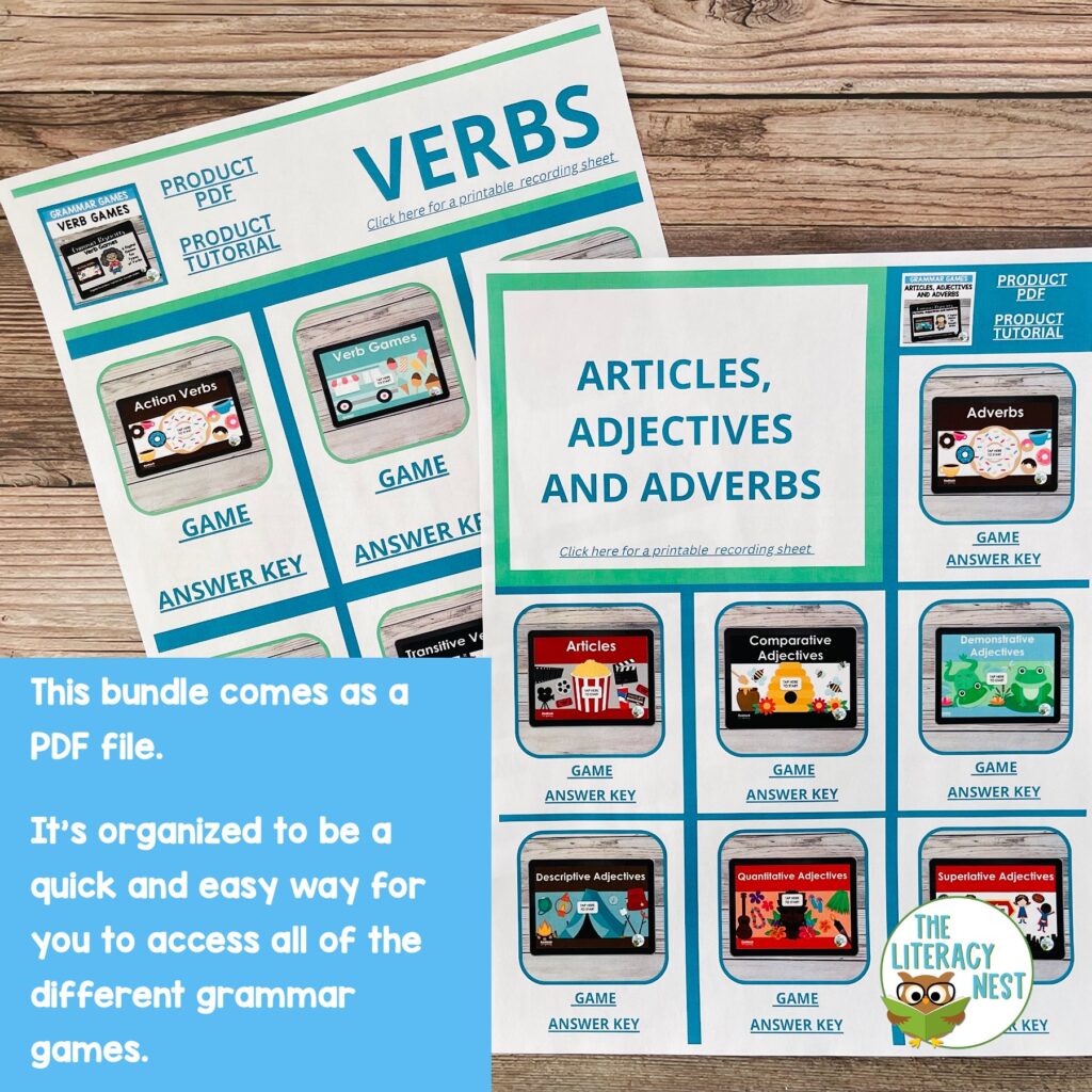 Grammar Games Bundle | Made By Teachers