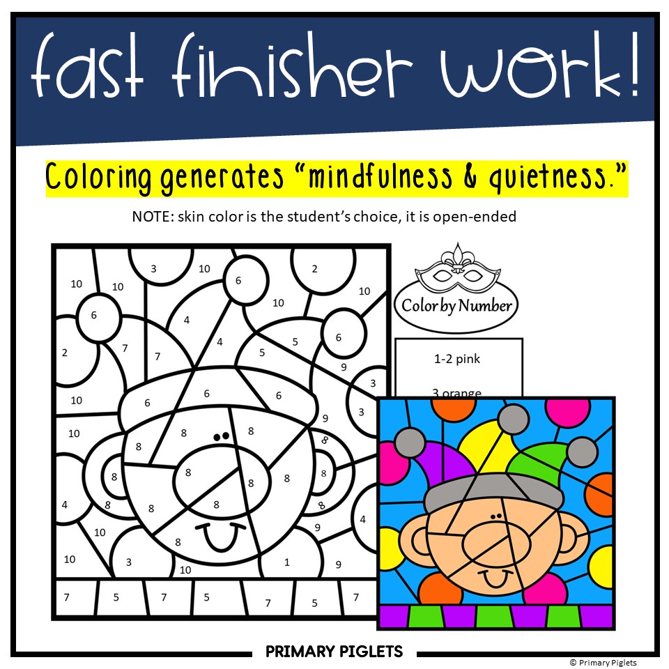 Mardi Gras Color by Number | Made By Teachers