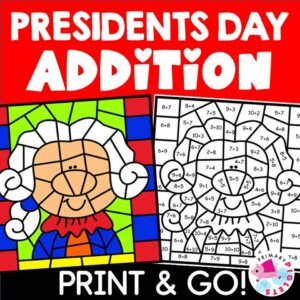 Presidents Day Color by Number Addition | Made By Teachers