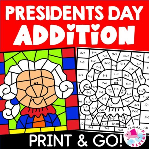 Presidents Day Color by Number Addition | Made By Teachers