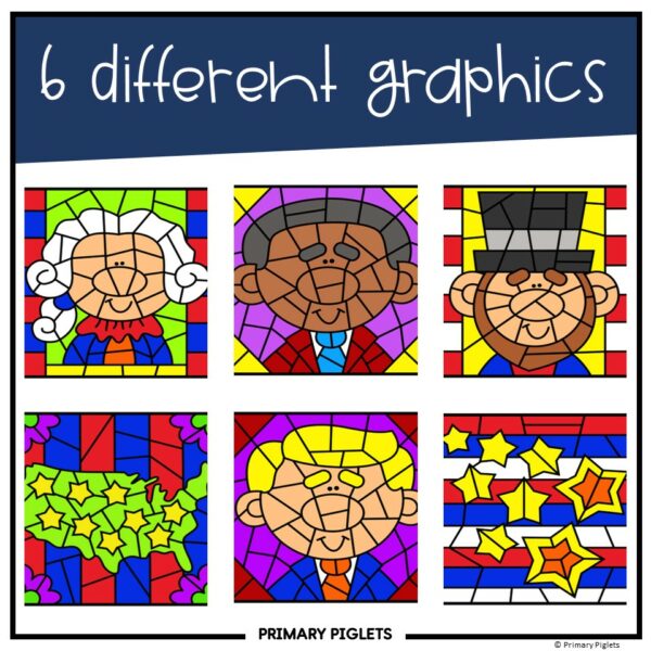 Presidents Day Color by Number Addition | Made By Teachers