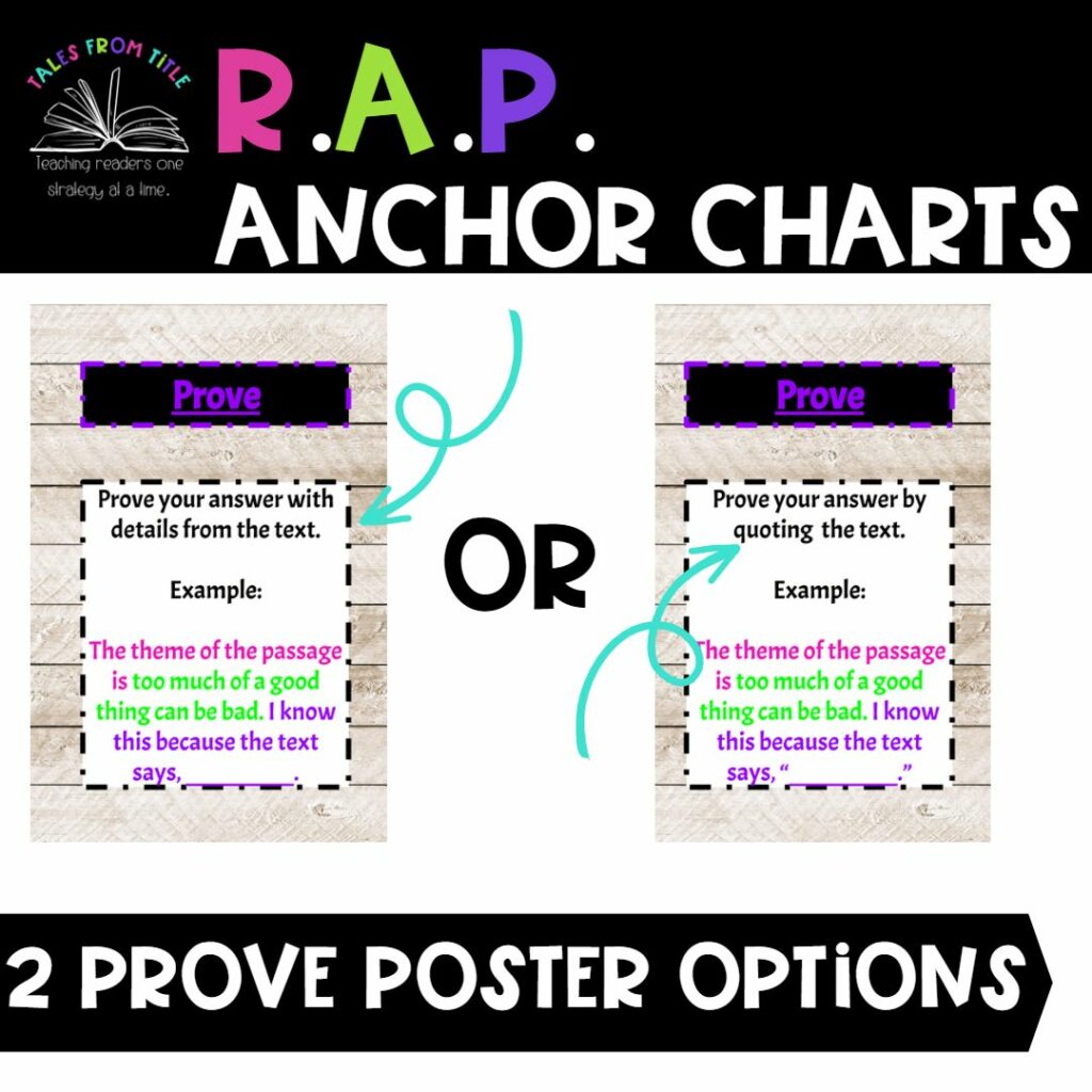 Restate | Answer | Prove - RAP: Short Answer Anchor Charts | Made By ...
