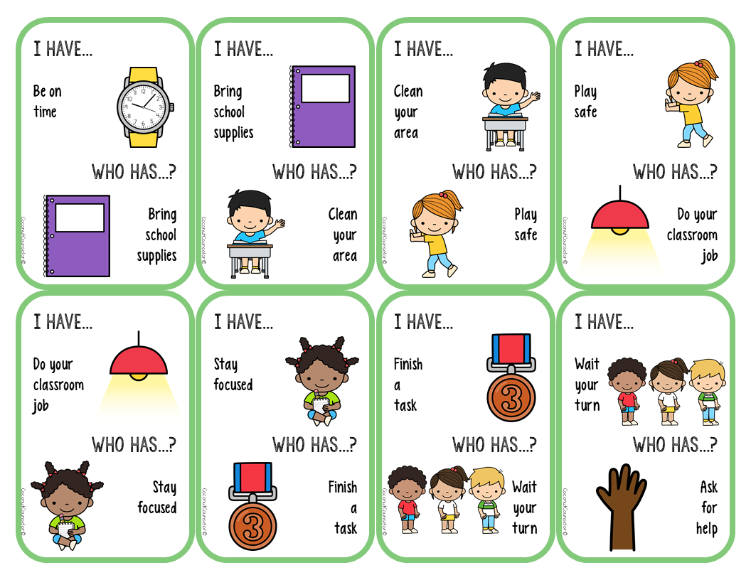 Responsibility I Have, Who Has? Card Game | Made By Teachers