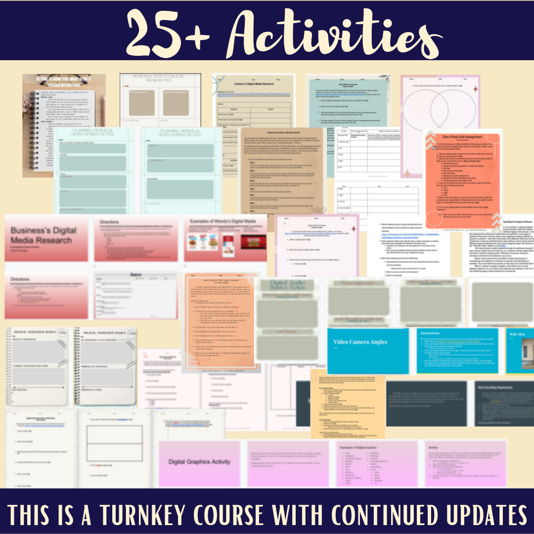 Digital Media Course & Bundle- 1 Semester (TURNKEY) | Made By Teachers