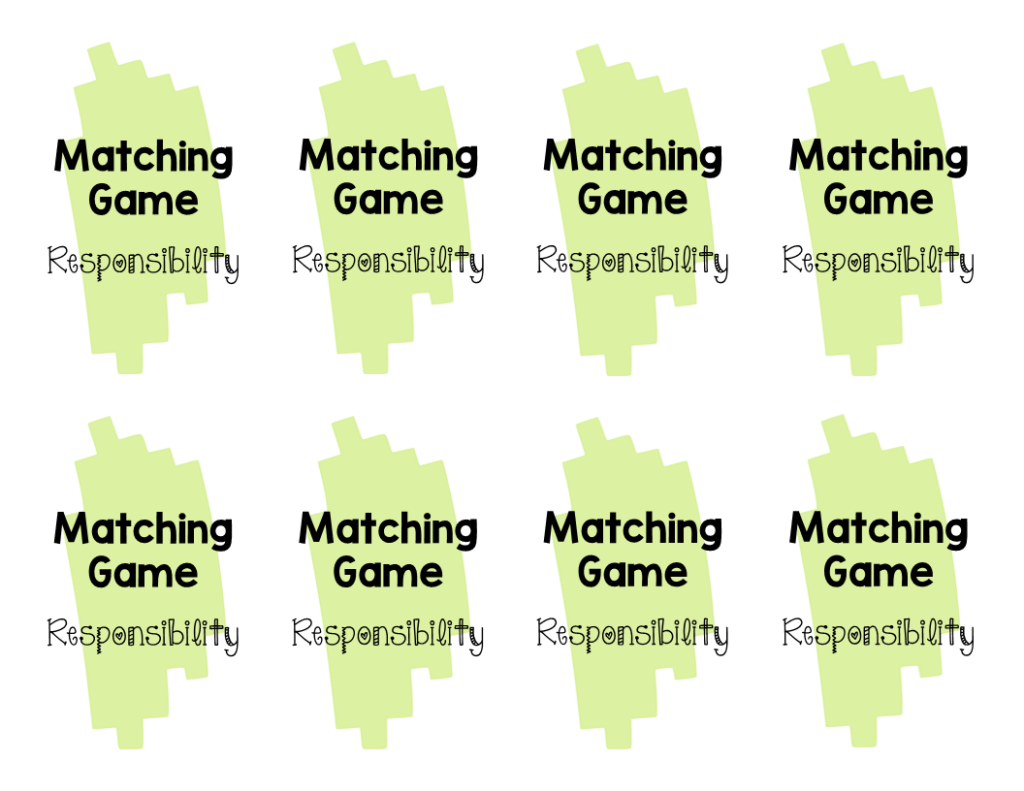 Responsibility Matching Game | Made By Teachers